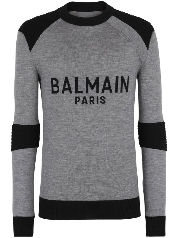 Balmain Fine-knit Jacquard-logo Jumper