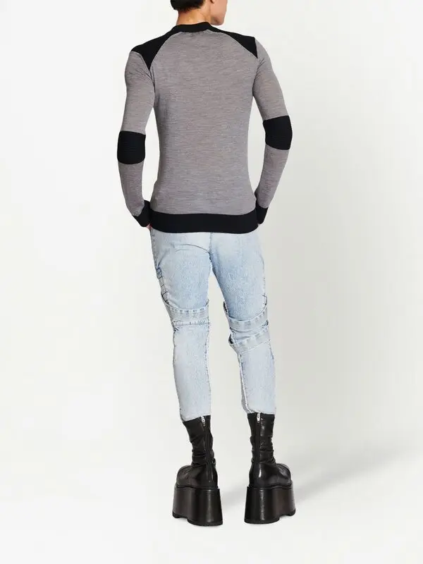 Balmain Fine-knit Jacquard-logo Jumper