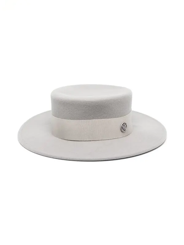 MAISON MICHEL Kiki Canotier Hat - Grey