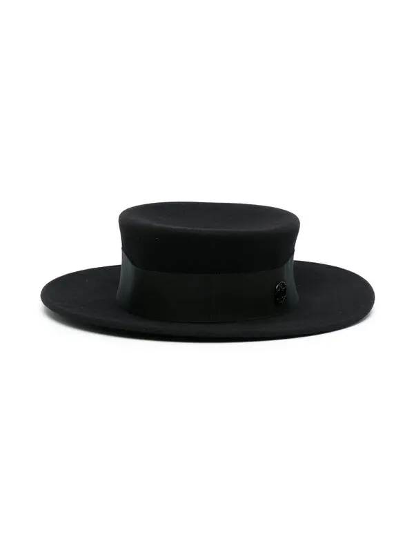 MAISON MICHEL Kiki Canotier Hat - Black