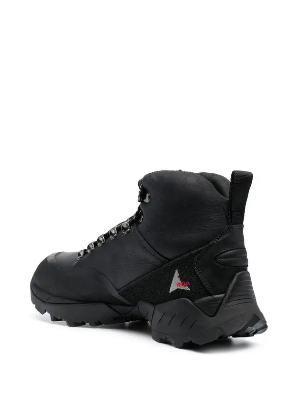 ROA Lace-up Leather Boots - Black
