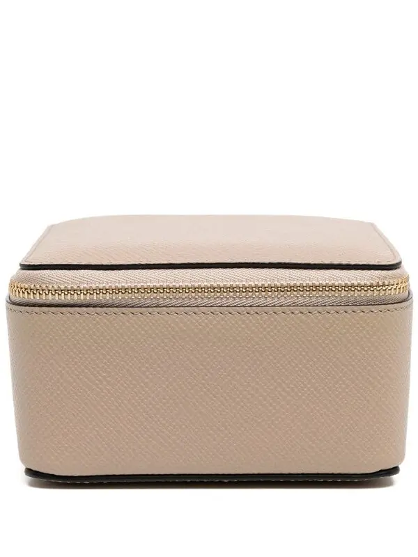 Smythson Logo-stamp Zip Box - Neutrals