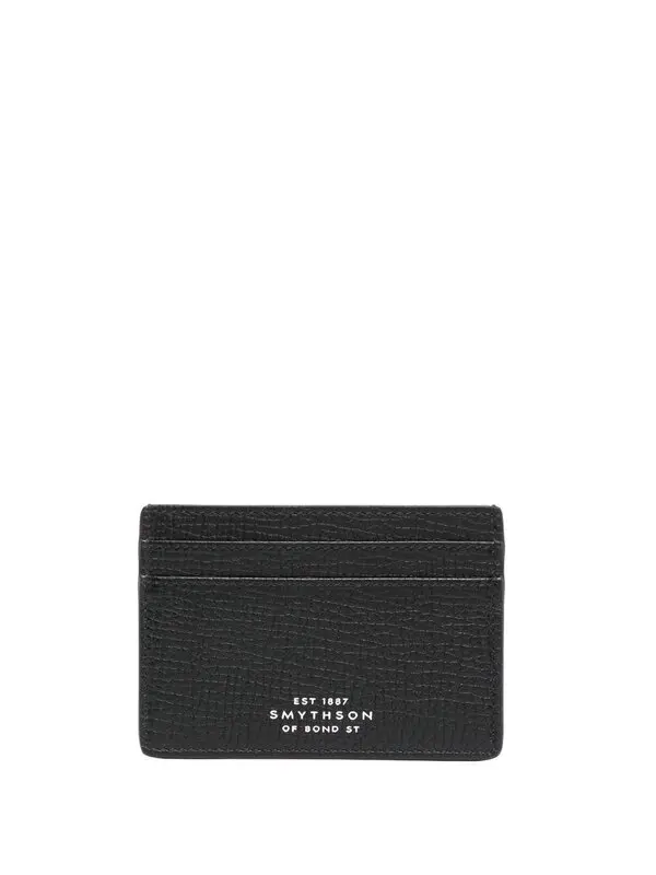 Smythson Logo-embossed Leather Cardholder - Black