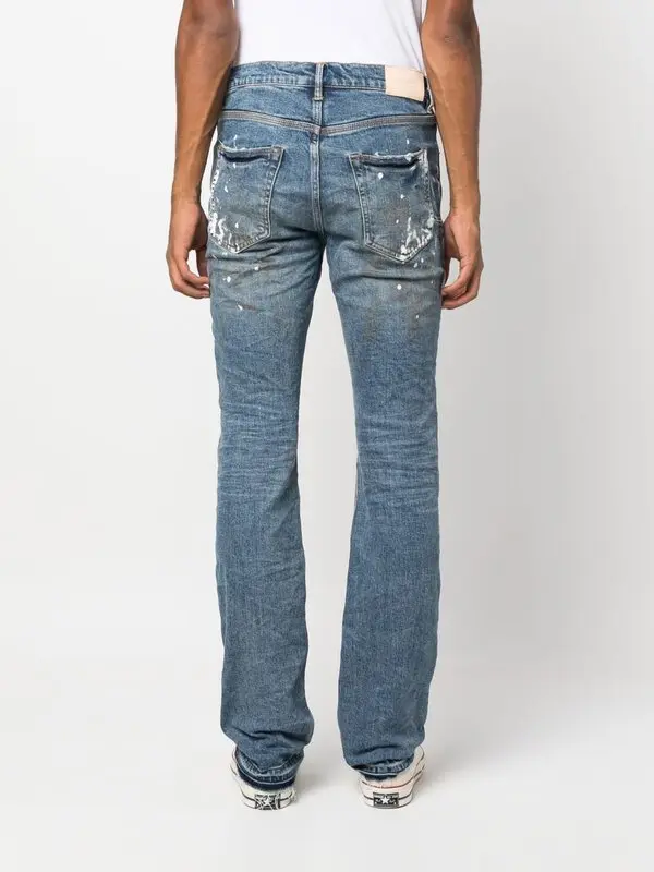 PURPLE BRAND Paint-splatter Print Jeans