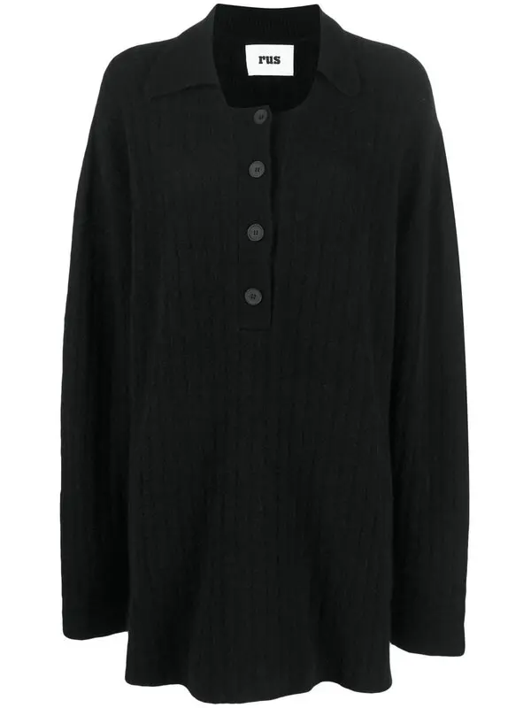 RUS Button-front Ribbed Jumper