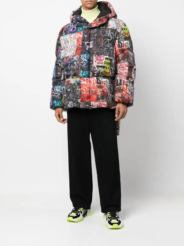 Khrisjoy Graffiti-print Down Puffer Jacket