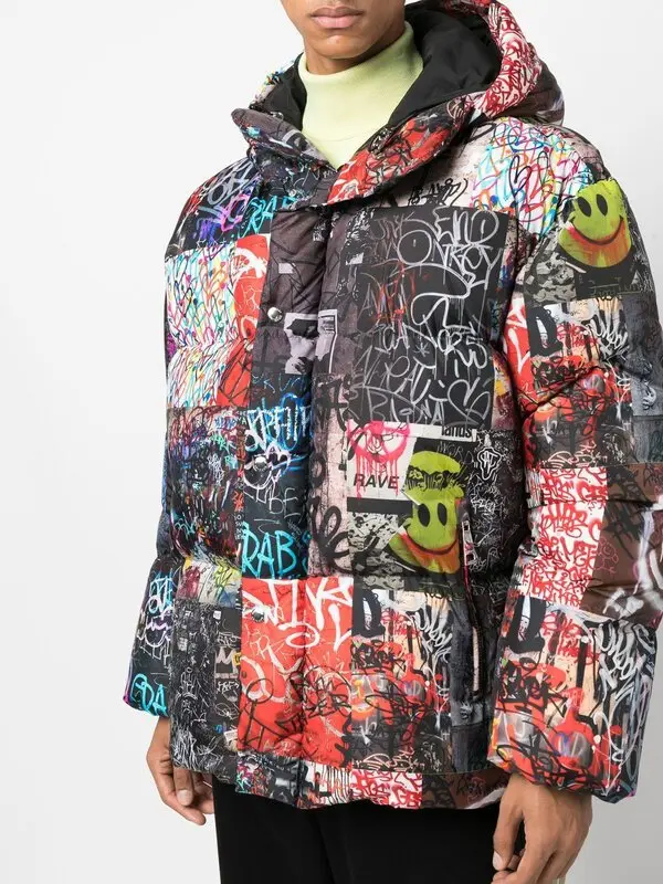 Khrisjoy Graffiti-print Down Puffer Jacket