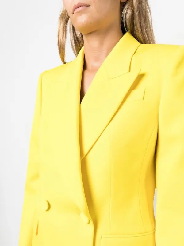 Alexander McQueen Double-breasted Wool-blend Blazer - Yellow