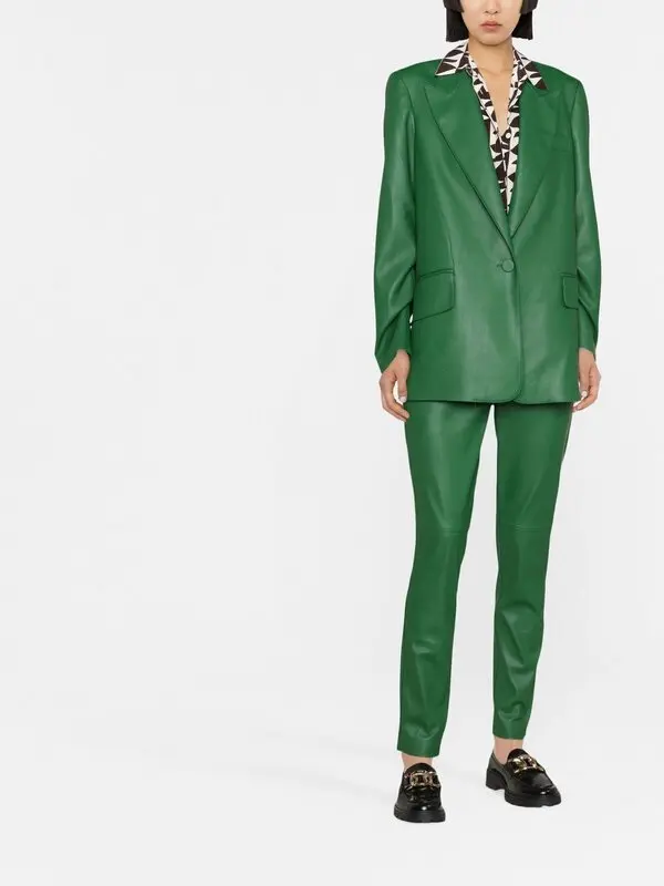 BLANCA VITA Polished-finish Single-breasted Blazer - Green