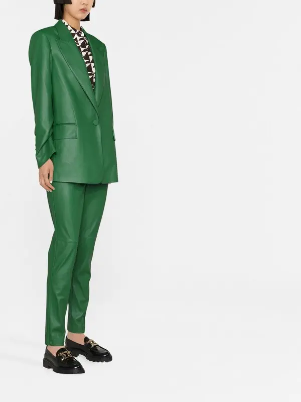 BLANCA VITA Polished-finish Single-breasted Blazer - Green