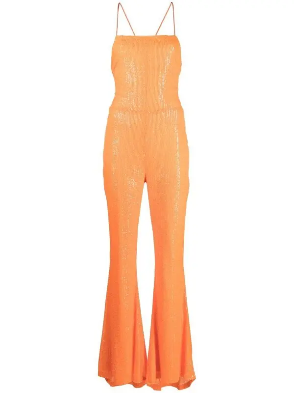 ROTATE BY BIRGER CHRISTENSEN Sequin-embellished Jumpsuit - Orange