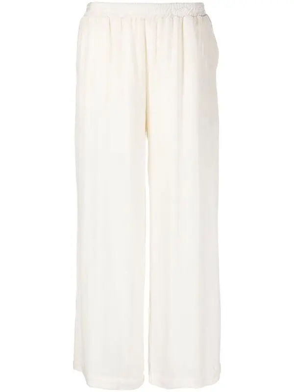 Gold Hawk Wide-leg Velvet Trousers - White