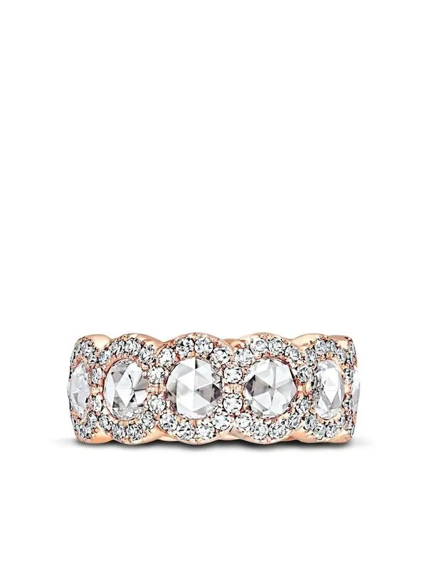 DAVID MORRIS 18kt Rose Gold Diamond Eternity Ring - Pink