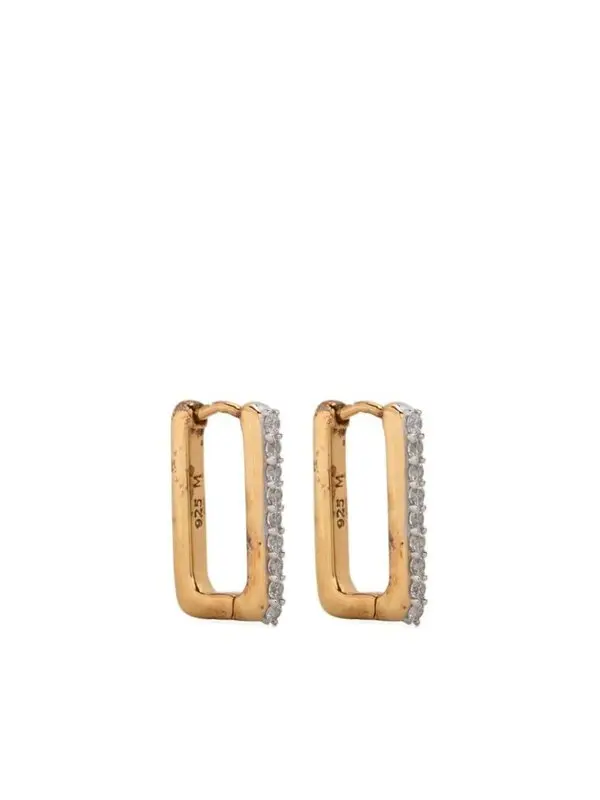 MISSOMA Pave Ovate Huggie Earrings - Gold