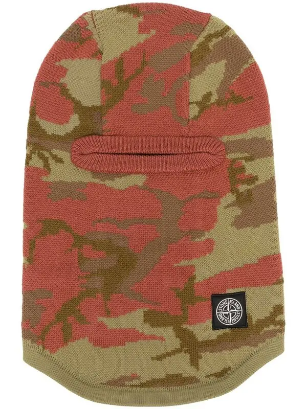 Stone Island Camouflage-intarsia Balaclava
