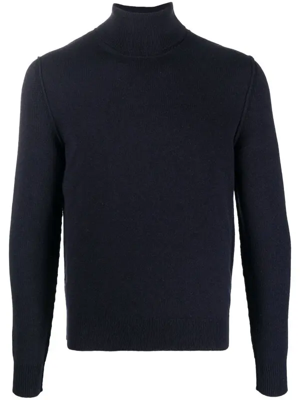 MAISON MARGIELA High-neck Cashmere Jumper - Blue