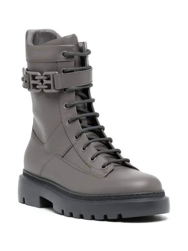 Bally Gioele Leather Boots - Grey
