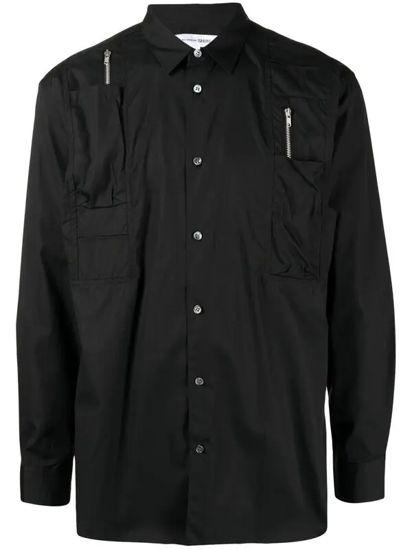 Comme Des Garçons Zip-pocket Long-sleeve Shirt