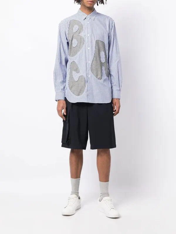 Comme Des Garçons Alphabet Patch-detail Long-sleeve Shirt
