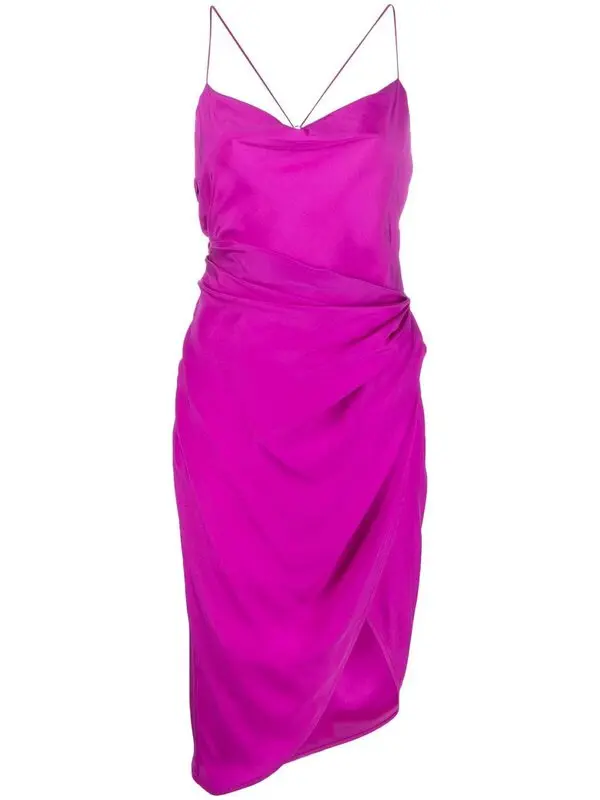 Gauge81 Split Hem Silk Dress - Purple