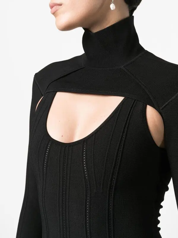 Roberto Cavalli Ribbed-knit Mini Dress With Removable Bolero