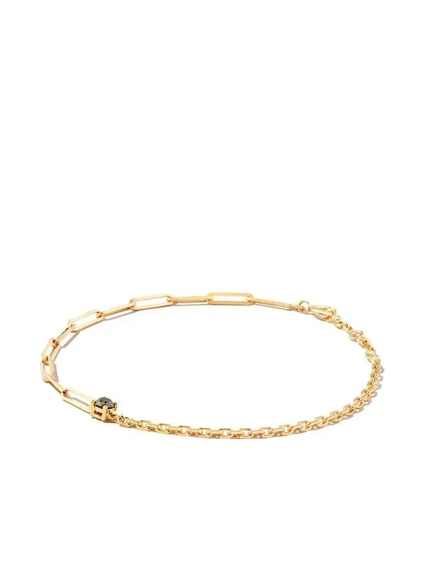 Yvonne Léon 18kt Yellow Mixed Chain Diamond Bracelet