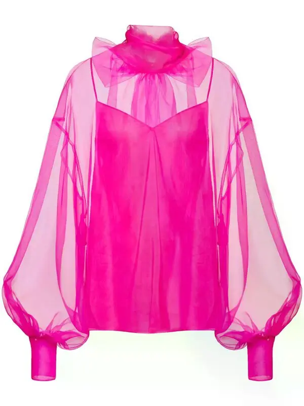 Valentino Garavani Bow-detail Organza Silk Blouse