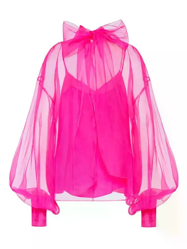 Valentino Garavani Bow-detail Organza Silk Blouse
