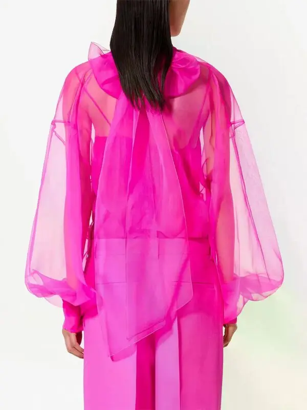 Valentino Garavani Bow-detail Organza Silk Blouse