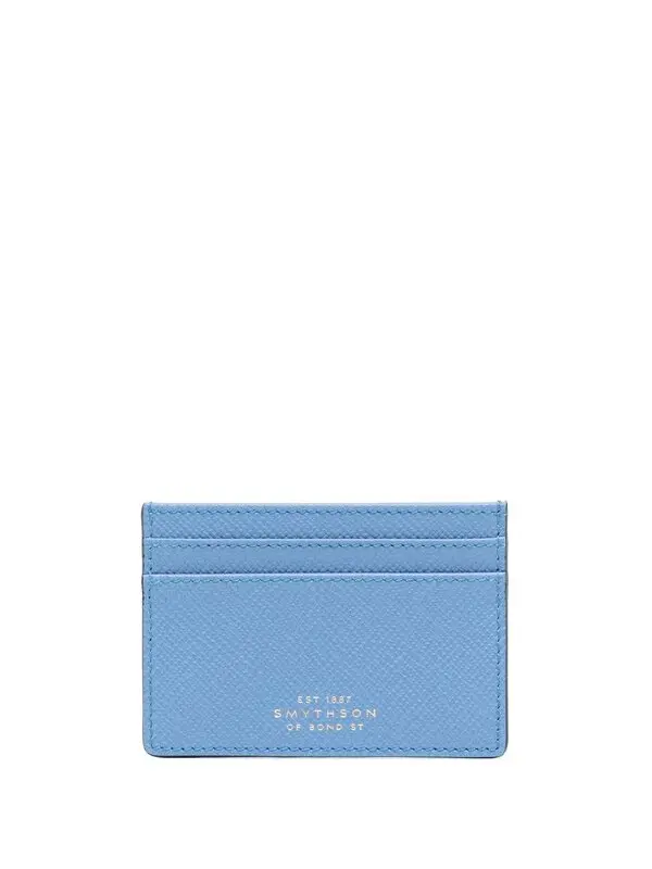Smythson Logo-embossed Leather Cardholder - Blue