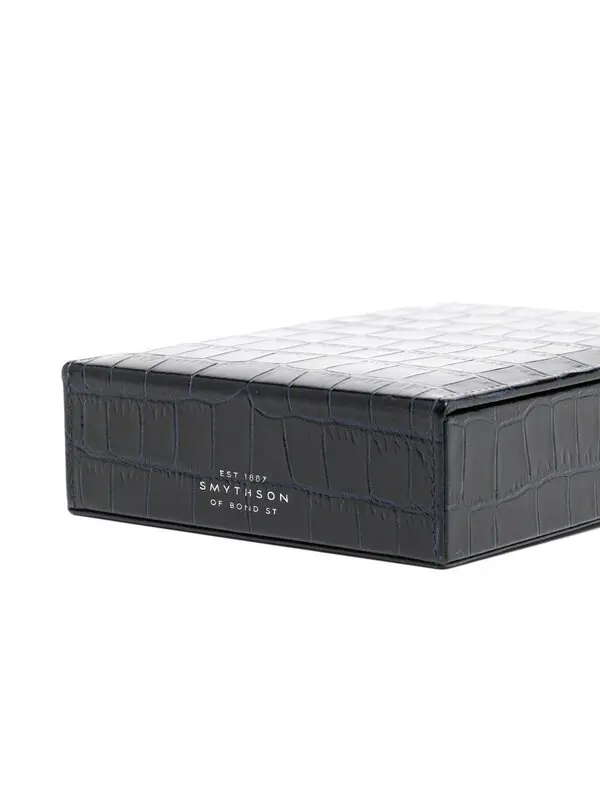 Smythson Crocodile-effect Leather Trinket Box