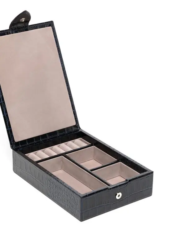 Smythson Crocodile-effect Leather Trinket Box