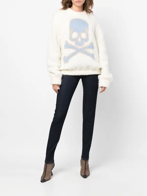 Philipp Plein Skull&bones Knitted Jumper - Neutrals