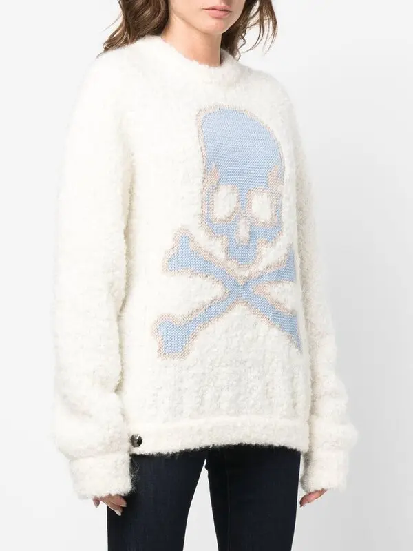 Philipp Plein Skull&bones Knitted Jumper - Neutrals
