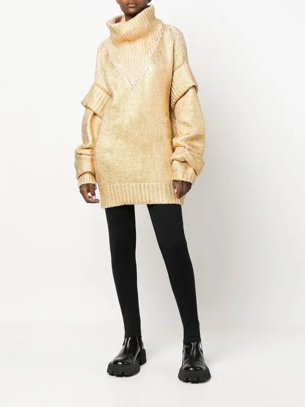 Philipp Plein Maxi Hexagon Metallic Pullover