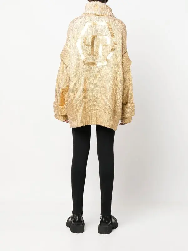 Philipp Plein Maxi Hexagon Metallic Pullover