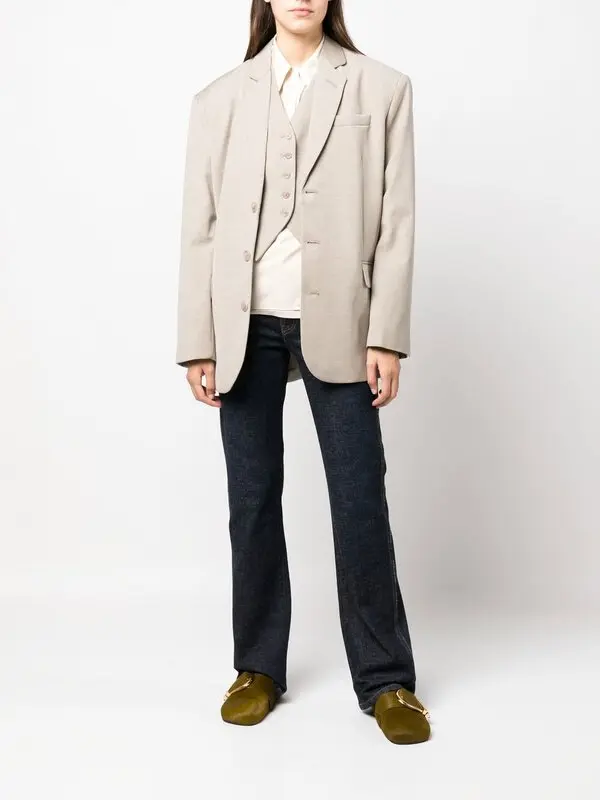 THE FRANKIE SHOP Gelso Oversized Blazer - Neutrals