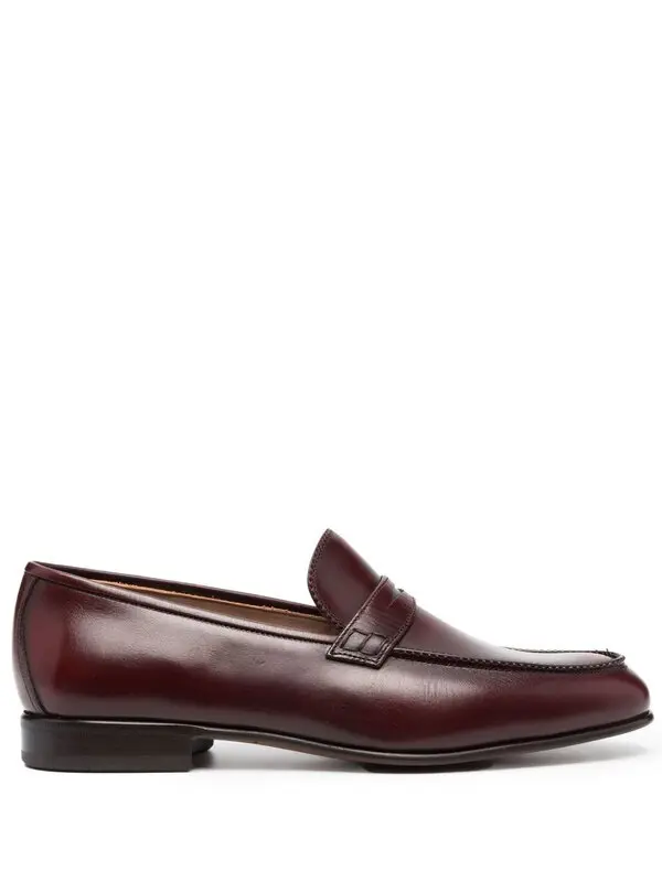 FERRAGAMO Slip-on Leather Loafers - Red