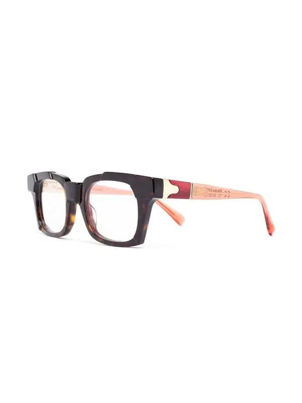 KUBORAUM Colour-block Square Frame Glasses