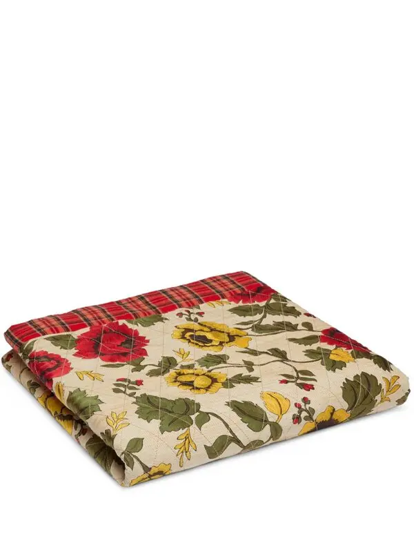 Gucci Floral-print Quilted Blanket - Red