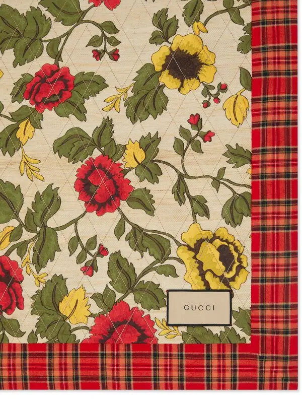 Gucci Floral-print Quilted Blanket