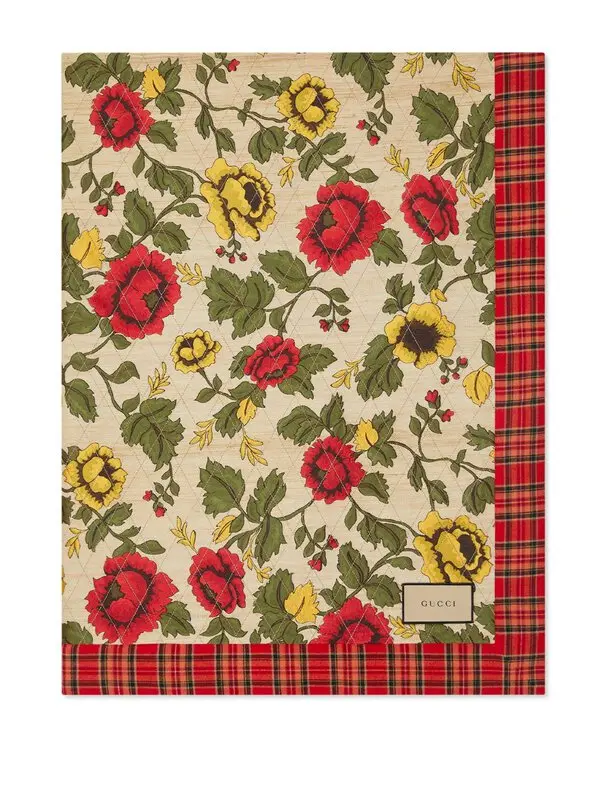 Gucci Floral-print Quilted Blanket