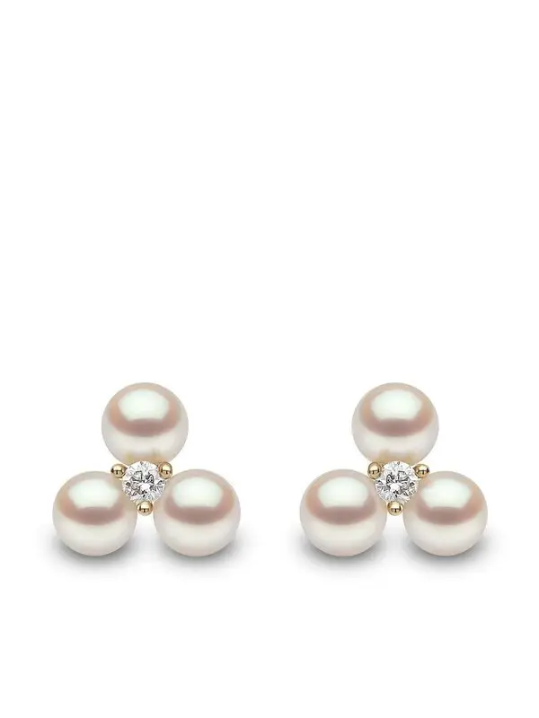 Yoko London 18kt Yellow Pearl Stud Earrings - Gold