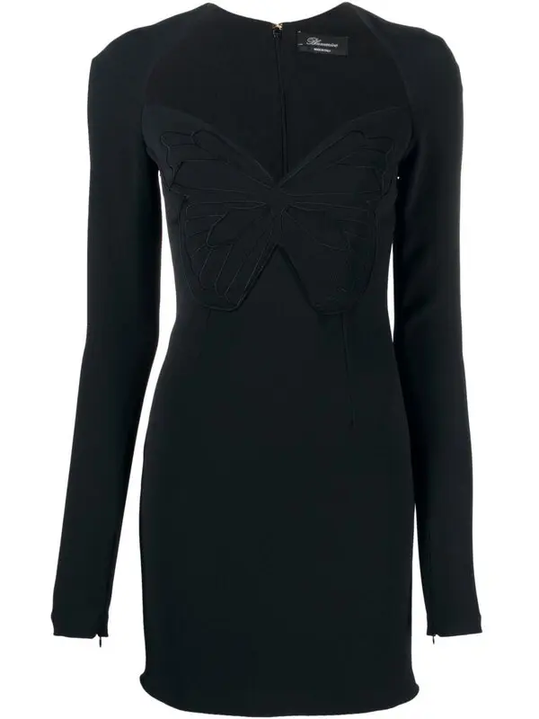 Blumarine Butterfly-embroidered Mini Dress