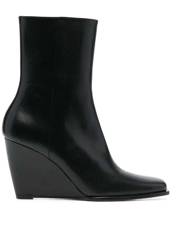 WANDLER 90mm Leather Wedge Boots