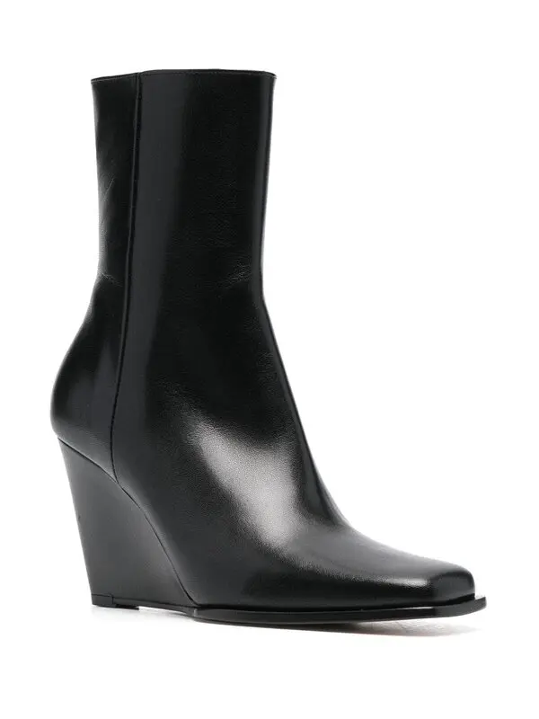 WANDLER 90mm Leather Wedge Boots