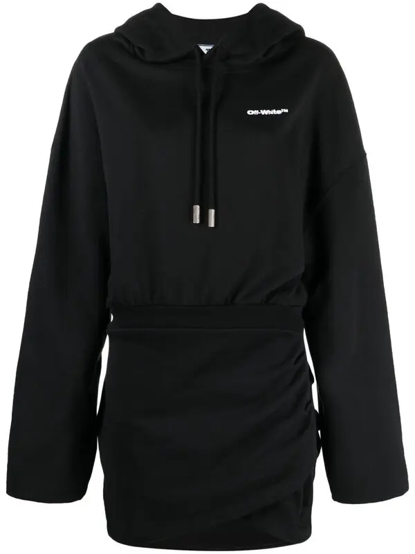 Off-White Hoodie Dress With Embroidered Logo