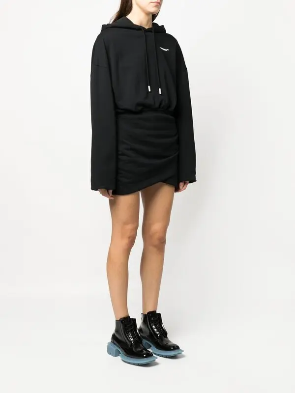 Off-White Hoodie Dress With Embroidered Logo