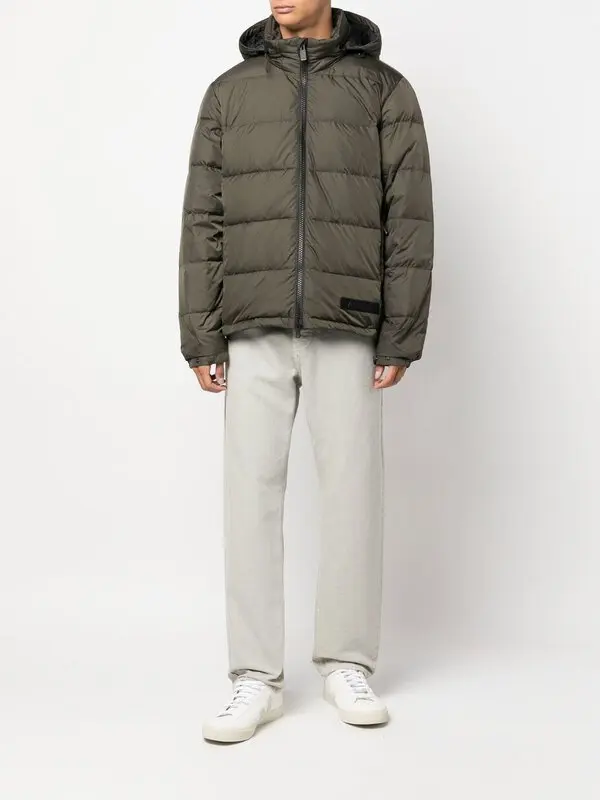 Aspesi Logo-patch Down Puffer Jacket - Green