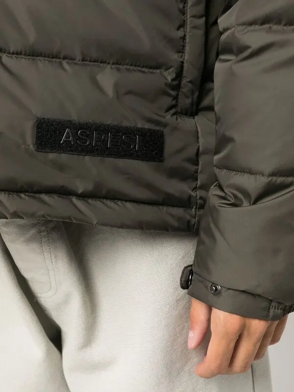 Aspesi Logo-patch Down Puffer Jacket - Green